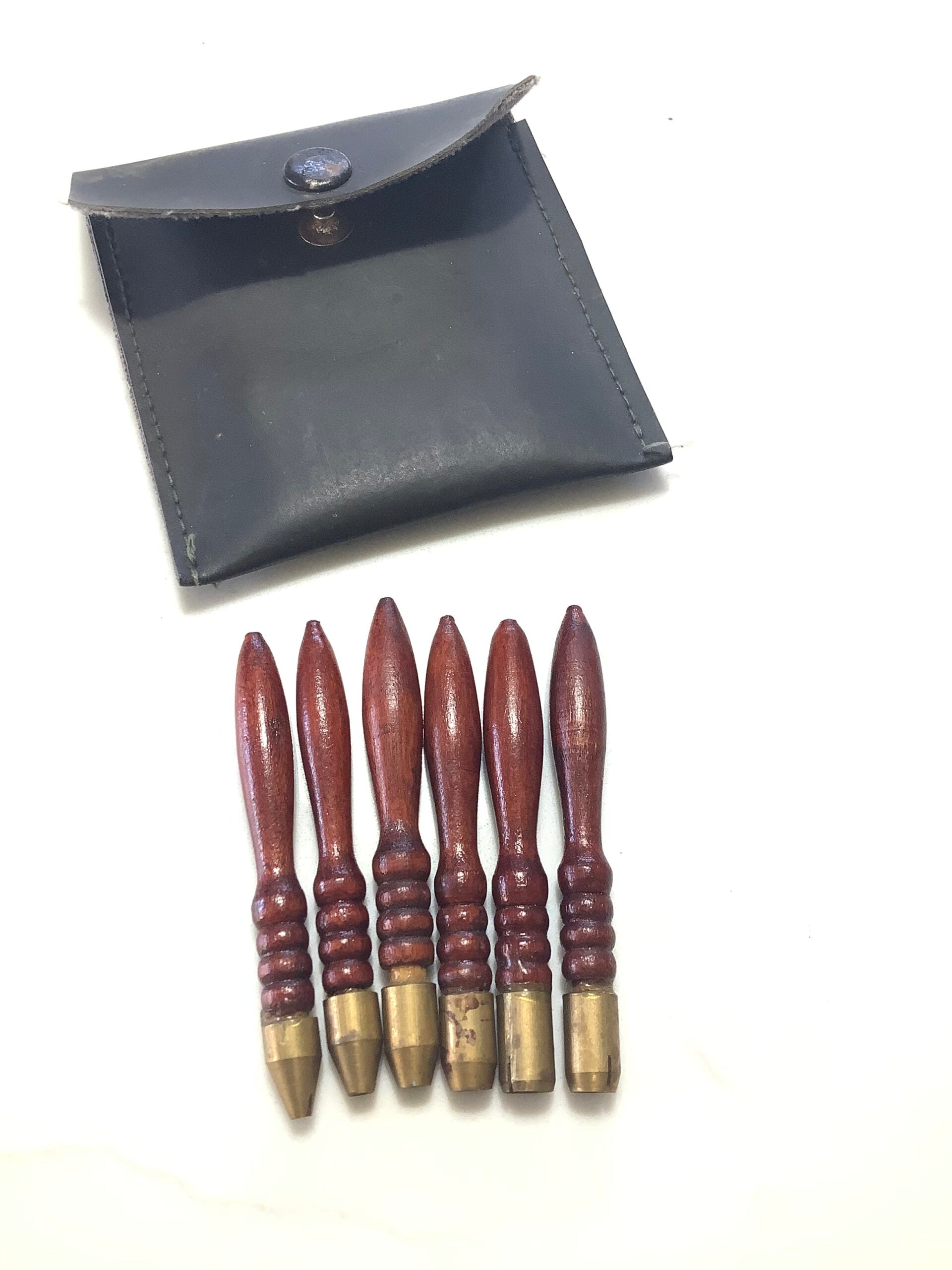 Vintage Cased set of Turned Hardwood Brass Bread punches – Antique ...