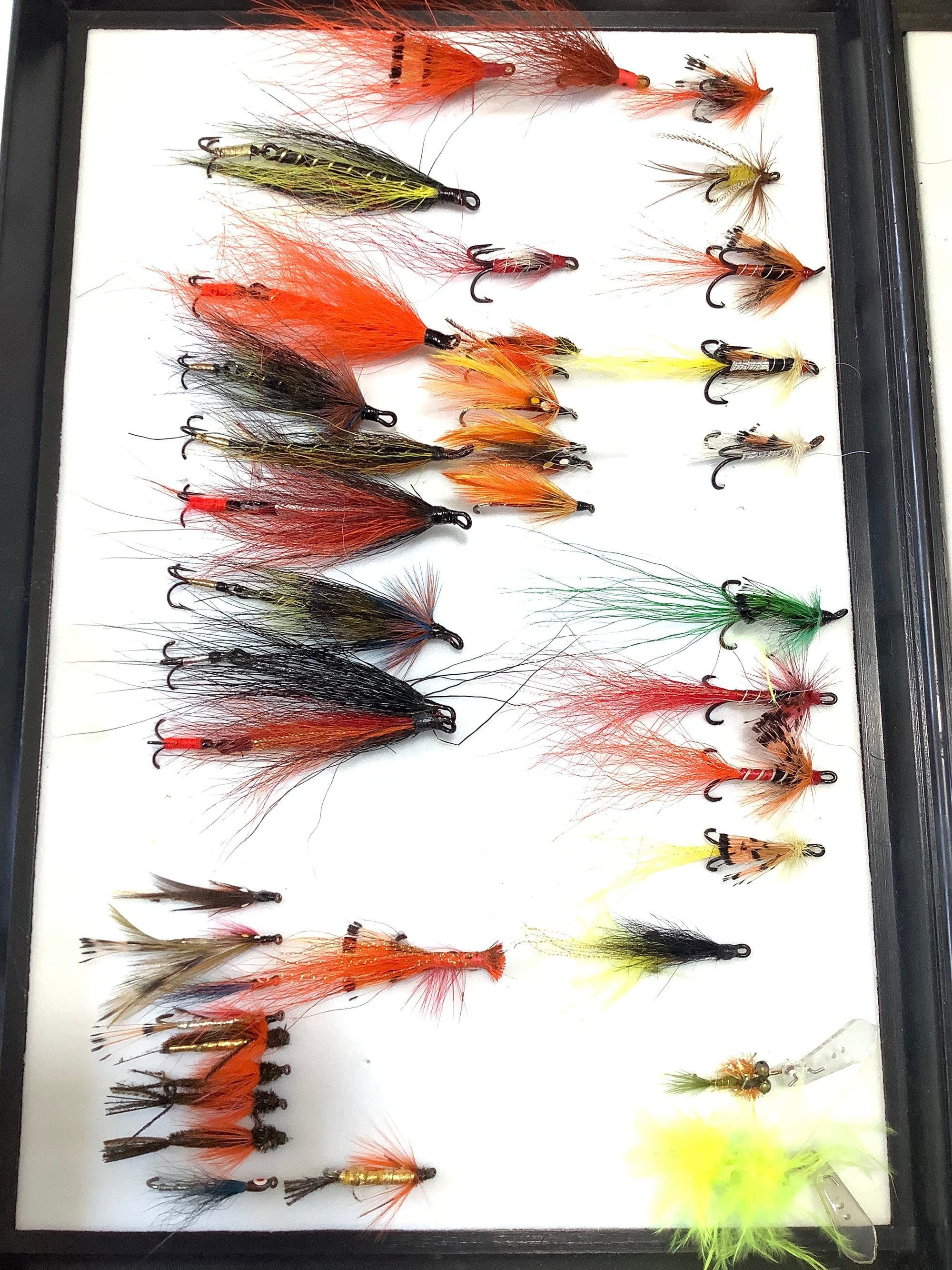 largest size Boat Anglers Salmon/Trout fly box with selection of good ...